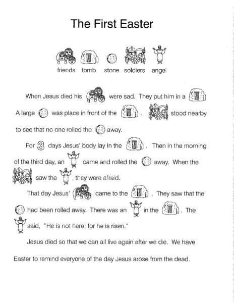 First Easter worksheet - 한국 순교자 천주교회 Korean Martyrs Catholic Center